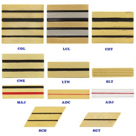 Galon Calot Métal Arme Jaune